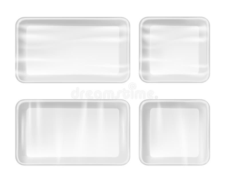 White Empty Plastic Container for Food. Packaging for Meat, Fish and ...