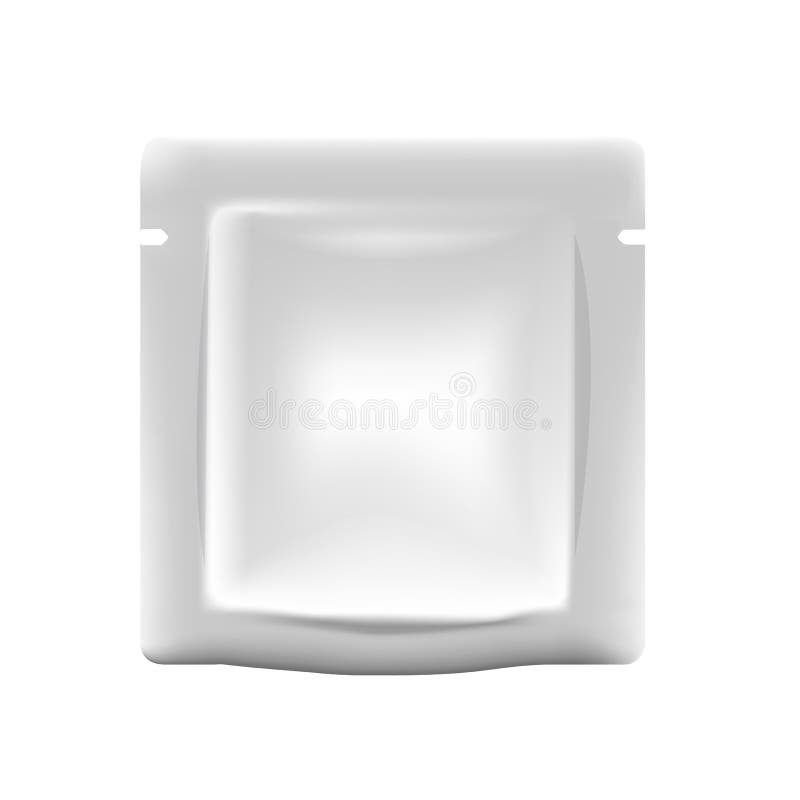 White Empty Plastic Packaging, Blank Foil or Plastic Sachet for Food or ...