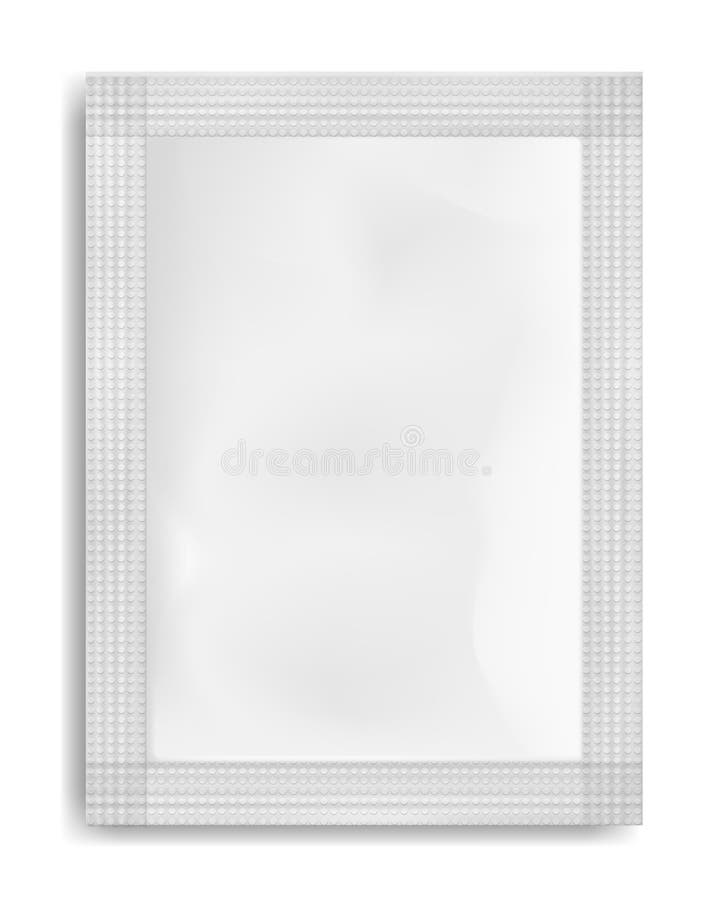 White Empty Plastic Packaging. Foil or Plastic Sachet for Food or ...