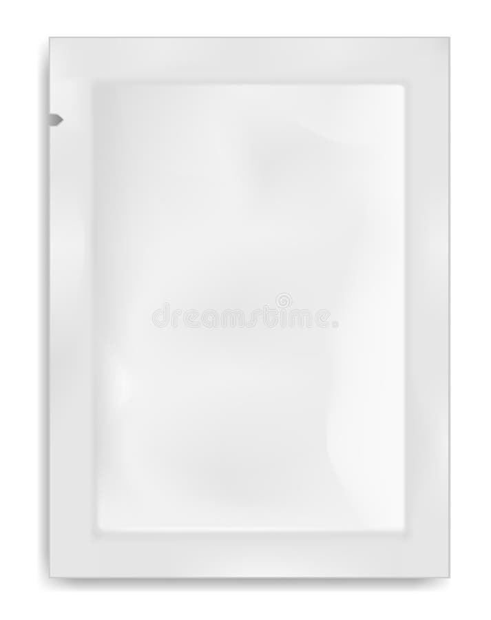 White Empty Plastic Packaging. Blank Foil or Plastic Sachet for Food or ...