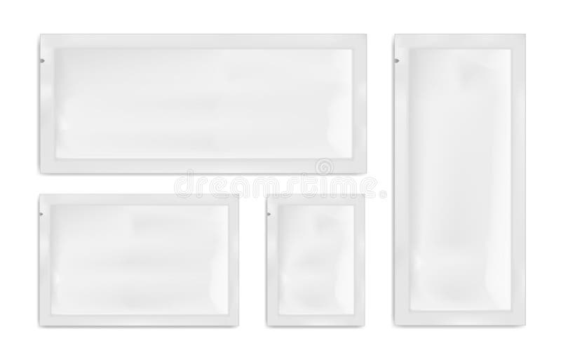White Empty Plastic Packaging. Blank Foil or Plastic Sachet for Food or ...