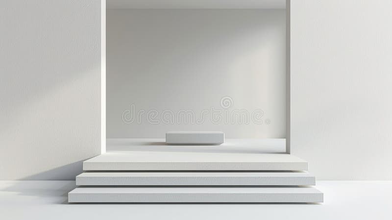 Three Rectangular Steps in the Form of a Podium, Stages for Product ...