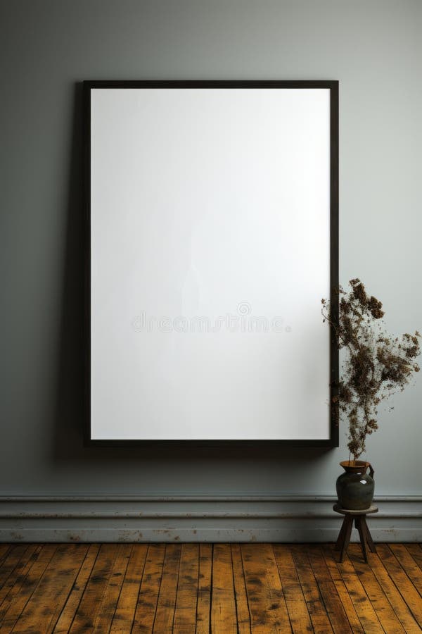 White Empty Poster in the Room Mockup, Created with Generative AI Stock ...