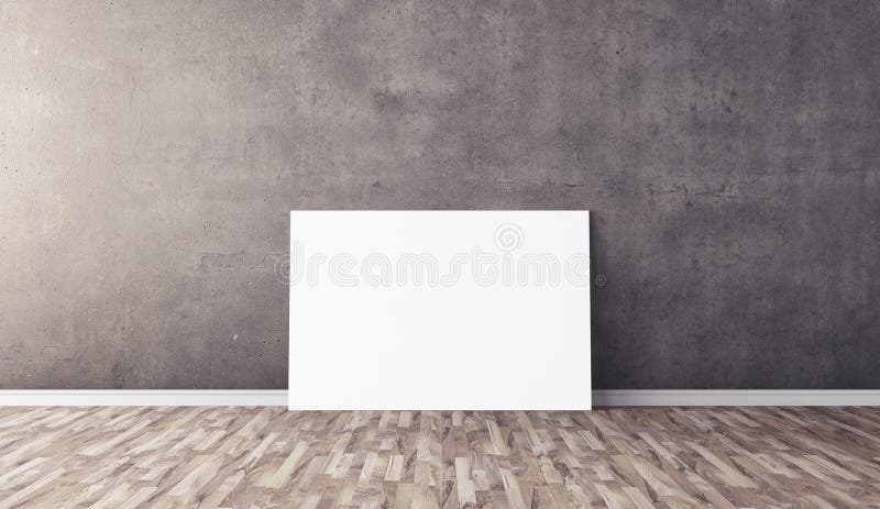 White Empty Poster on Wall. Mockup for You Design Print. Stock ...