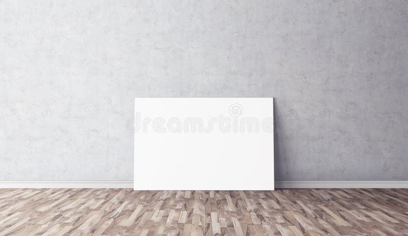 White Empty Poster on Wall. Mockup for You Design Print. Stock ...