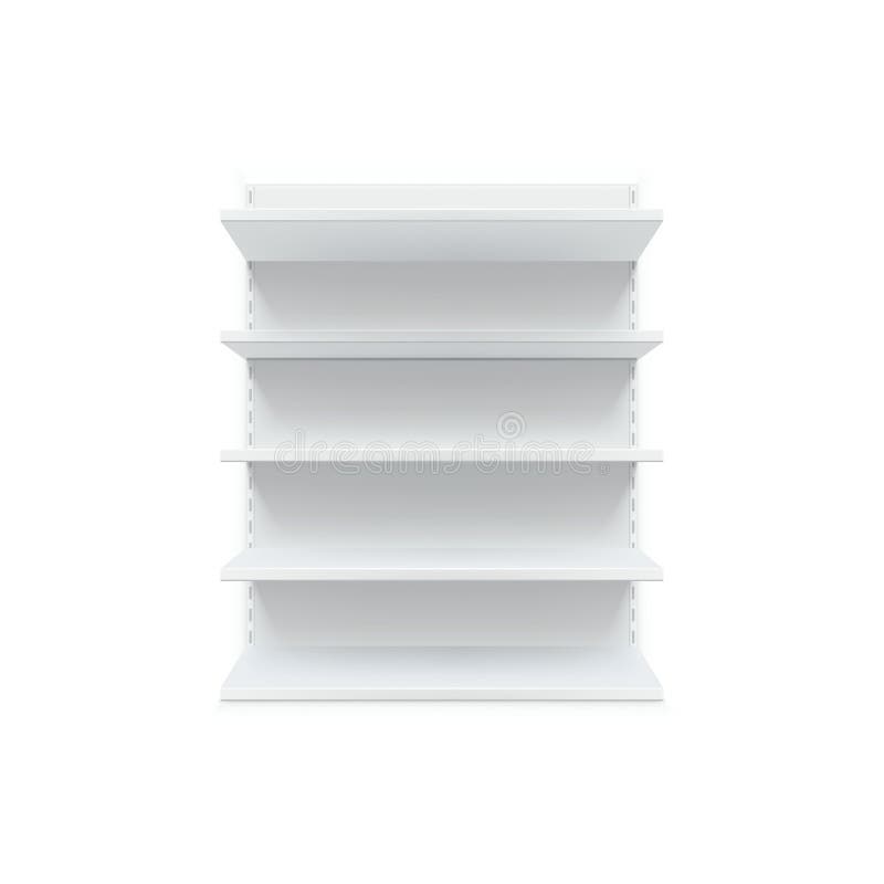 White Empty Retail Store Shelf for Product Display. Vector Stock Vector ...