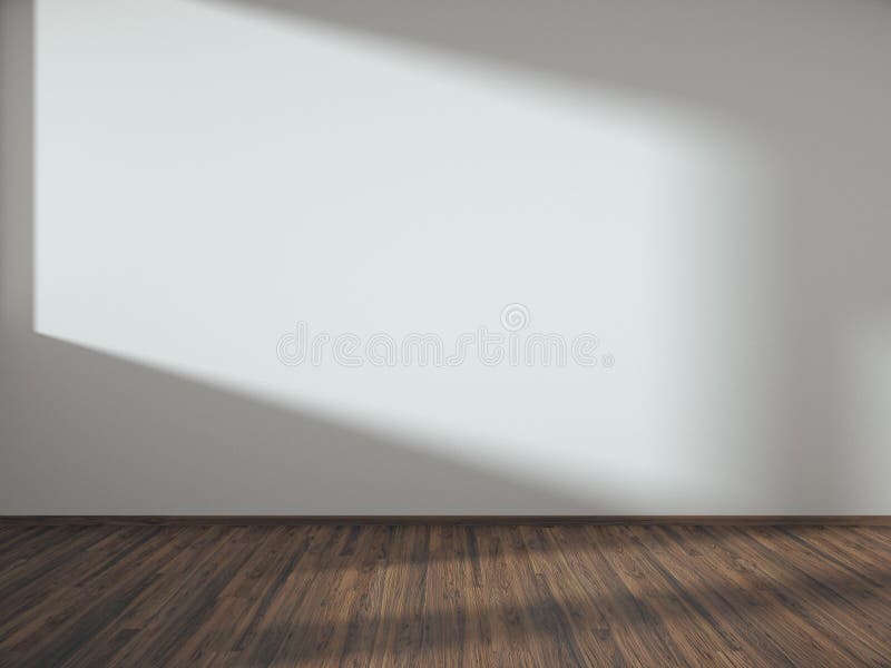White Empty Room with Light and Shadow on the Wall Stock Illustration ...