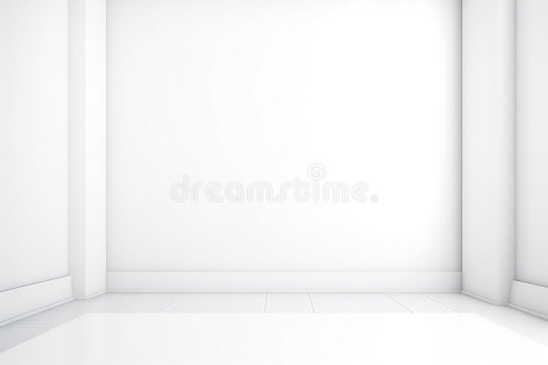 White Empty Room with White Wall and Floor Stock Illustration ...