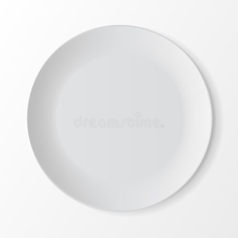 White Empty Round Plate on Background. Table Setting Stock Vector ...