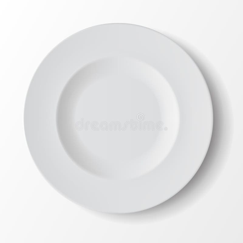 White Empty Round Soup Plate Top View On Background Stock Vector ...