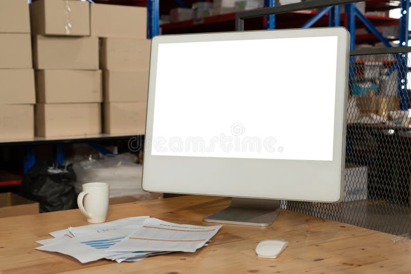 White Empty Screen on Modish Computer for Your Design Mock Up Stock ...