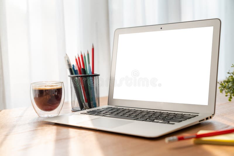 White Empty Screen on Modish Computer for Your Design Mock Up Stock ...