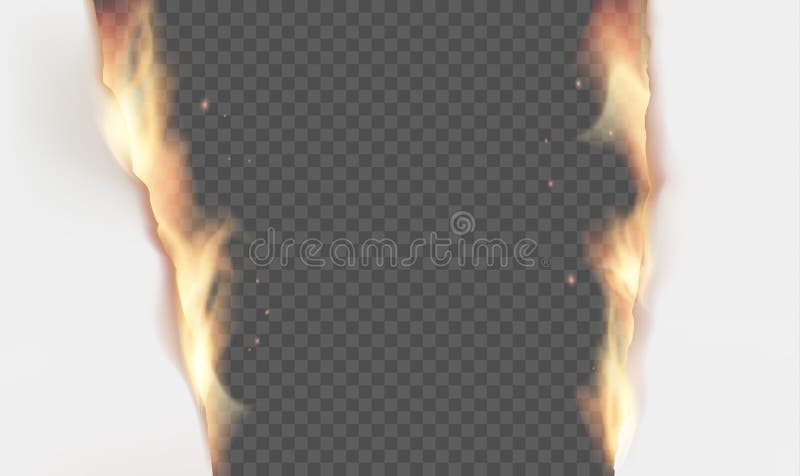 White Empty Sheet of Paper with Burning Fire Edges Stock Vector ...