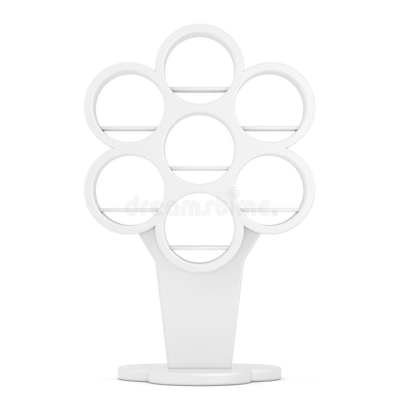 White Empty Showcase Display with Retail Shelves As Tree Shape. Stock ...