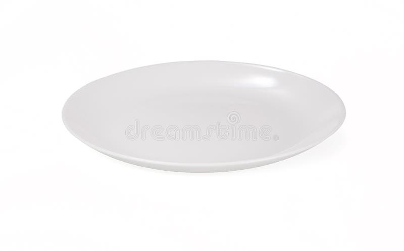 White Empty Snack Plate on White Background Stock Photo - Image of ...