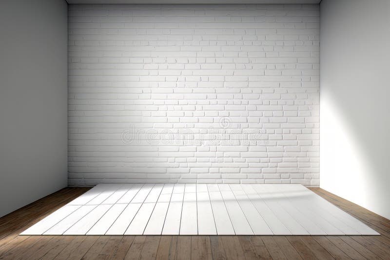 White Empty Space with Parquet Floors. a Layout Template. Illustration ...