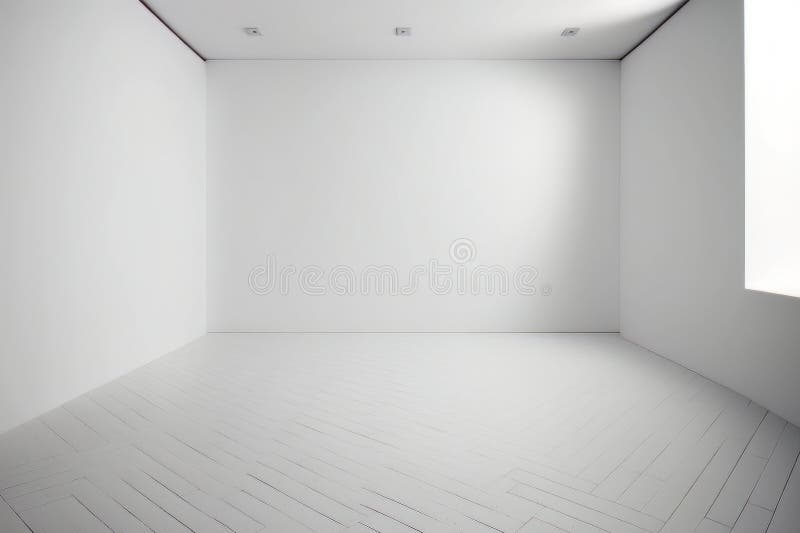 White Empty Space with Parquet Floors. a Layout Template. Illustration ...