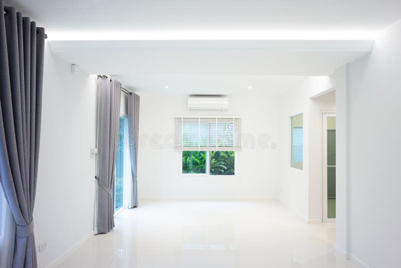 Empty Room with Tile Floor for Background. Stock Photo - Image of ...