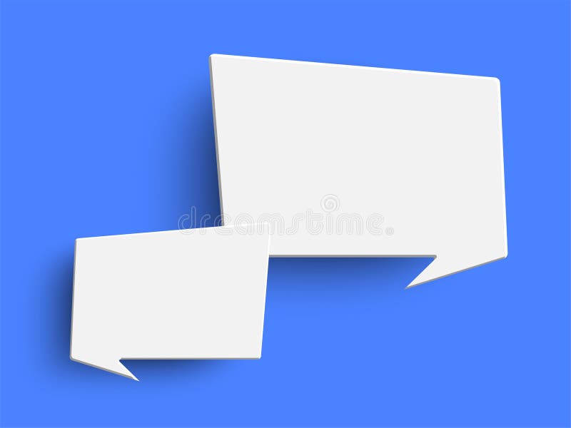 White Empty Speech Bubble on Blue Background Stock Vector ...