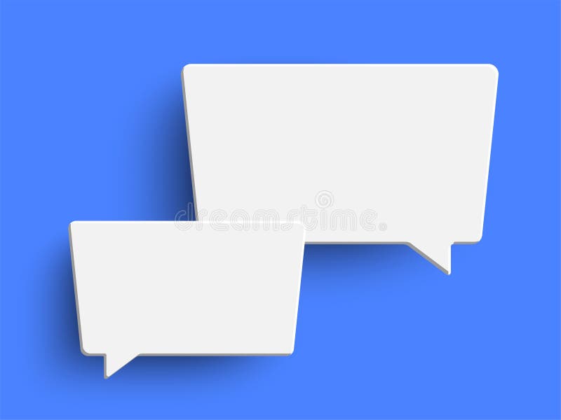 White Empty Speech Bubble on Blue Background Stock Vector ...