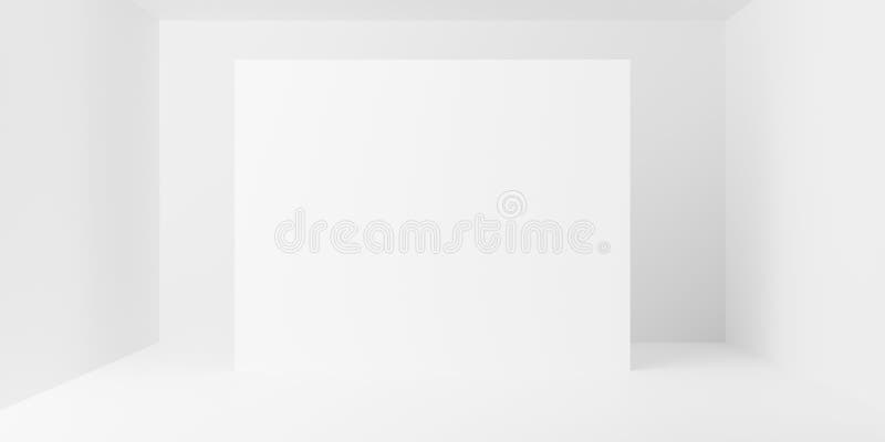 White Empty Studio Room Background with Single, Large, Blank Panel in ...