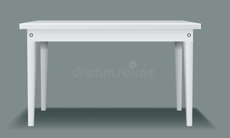 White Empty Table with Four Legs and Side View. Stock Vector ...