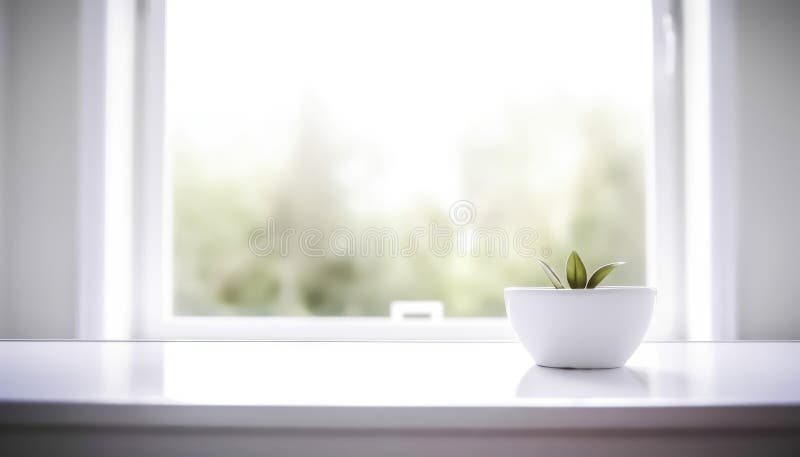 White Empty Table with Modern Living Room in the Morning. Generative AI ...