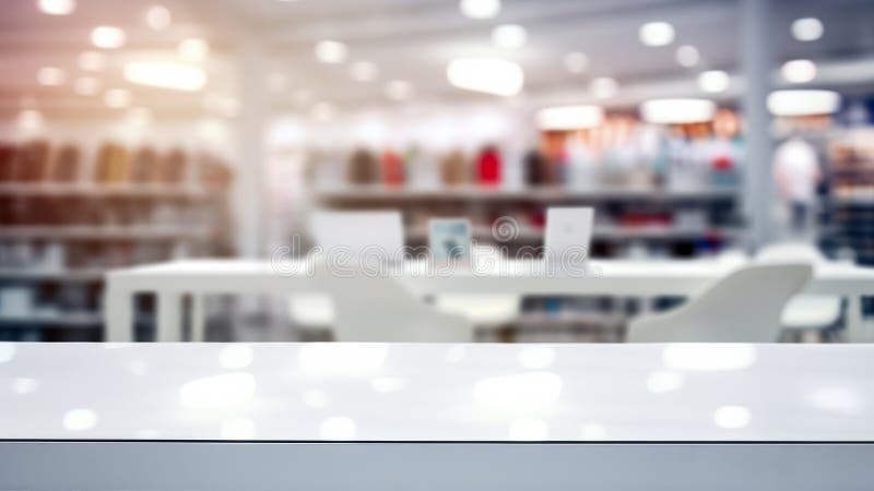 White Empty Table for Product Presentation in a Modern Consumer ...