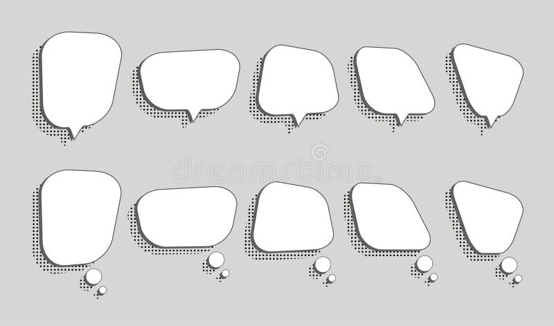 Think Bubbles Rectangles with Shadows Stock Vector - Illustration of ...