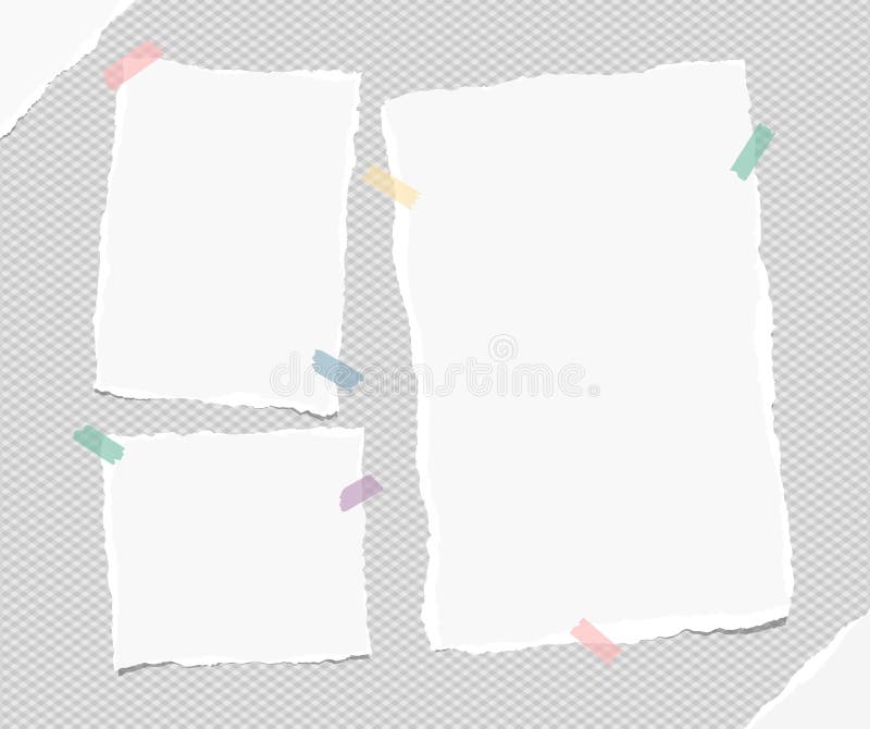 White Empty Torn Note, Notebook Paper Pieces for Text Stuck with ...