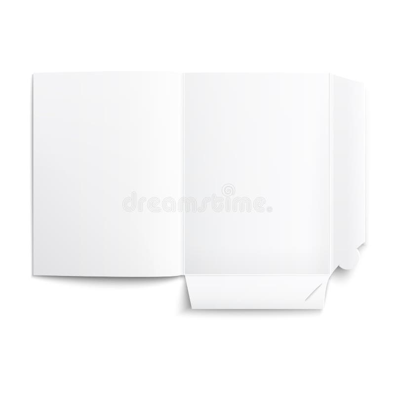 White Empty Unfolded Folder. Stock Illustration - Illustration of empty ...