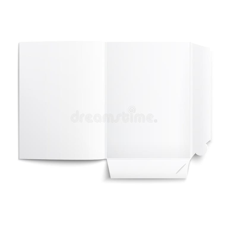 White Empty Unfolded Folder. Stock Illustration - Illustration of empty ...