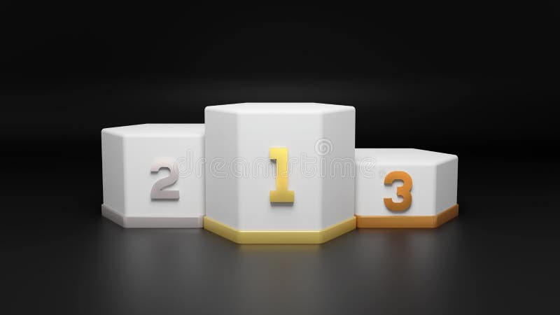 White Empty Winners Podium. First, Second and Third Places Pedestal on ...