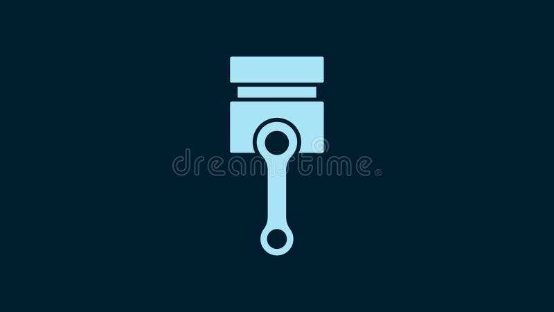White Engine Piston Icon Isolated on Blue Background. Car Engine Piston ...