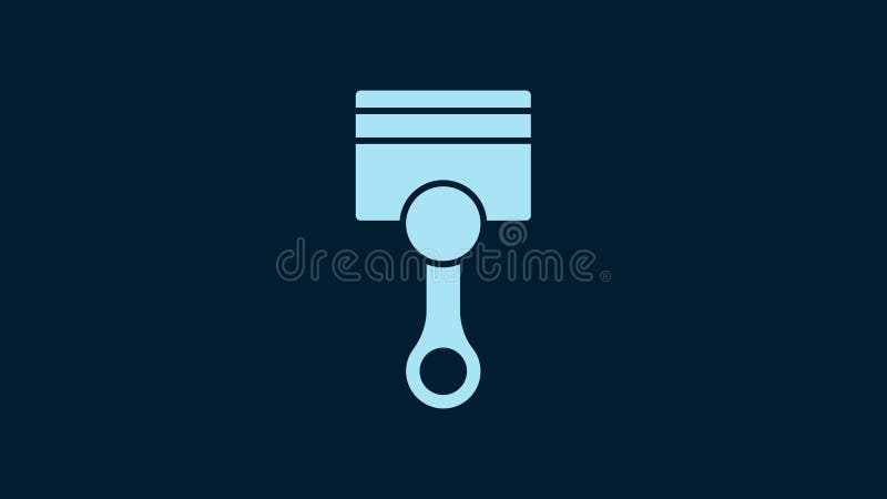 White Engine Piston Icon Isolated on Blue Background. Car Engine Piston ...