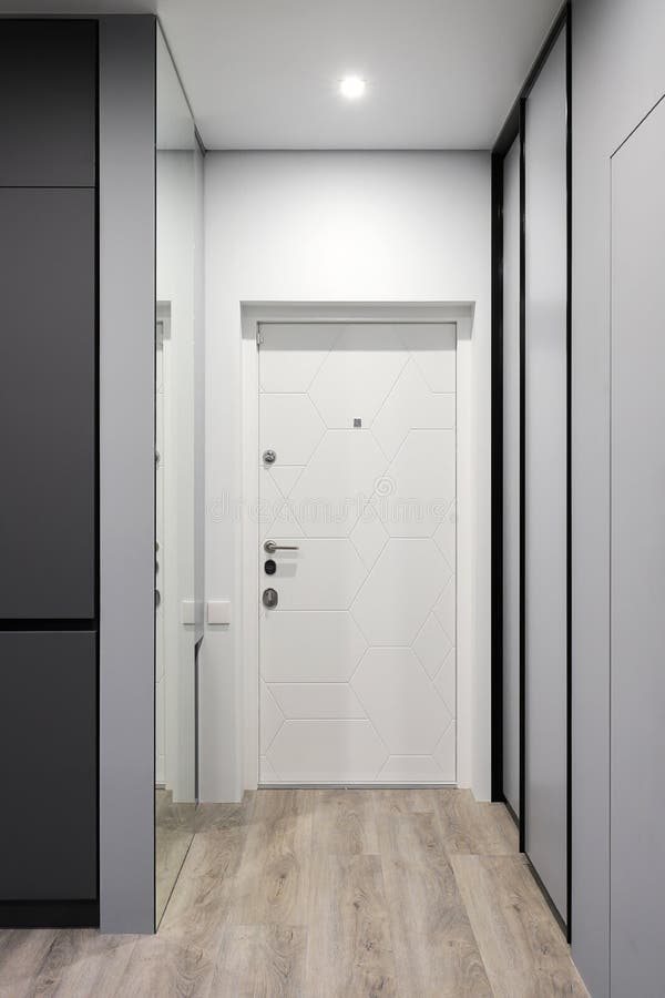 White Entrance Door Inside an Apartment in a Modern Interior Stock ...
