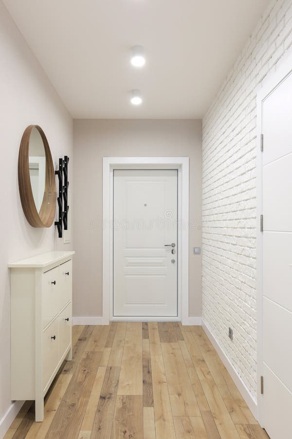 White Entrance Door Inside an Apartment Interior Stock Photo - Image of ...