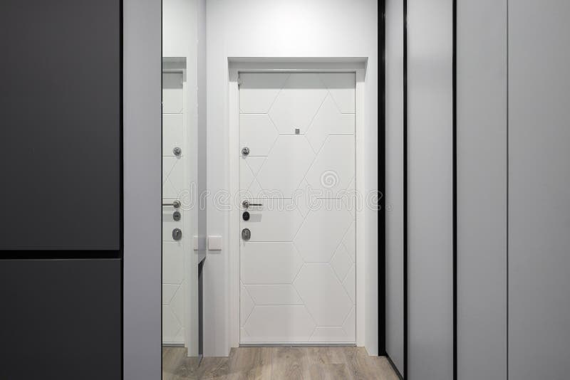 White Entrance Door Inside an Apartment in a Modern Interior Stock ...