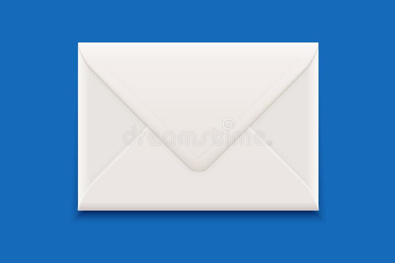 White Envelope on Blue Background. Mail, Messaging Concept Stock ...