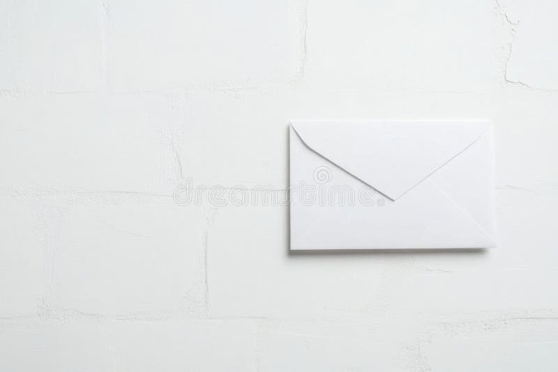 White Envelope on White Brick Wall Background - Minimalist Simplicity ...