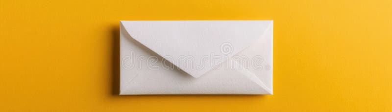 White Envelope Bright Yellow Background Minimalistic Modern Design ...