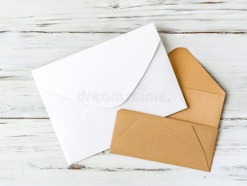Open Brown Envelope Lying White Surface Stock Photos - Free & Royalty ...