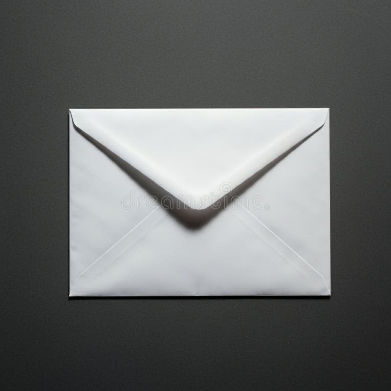 White Envelope on a Dark, Textured Surface. the Envelope S Flap is ...