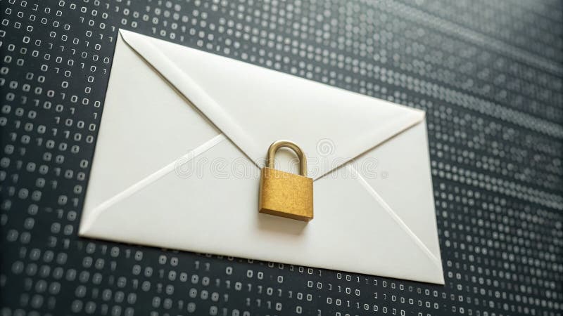 White Envelope Featuring a Golden Padlock Symbolizing Security and ...