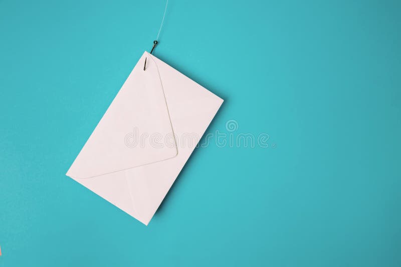 White Envelope on the Fish Hook. Phishing Email Concept Stock Image ...
