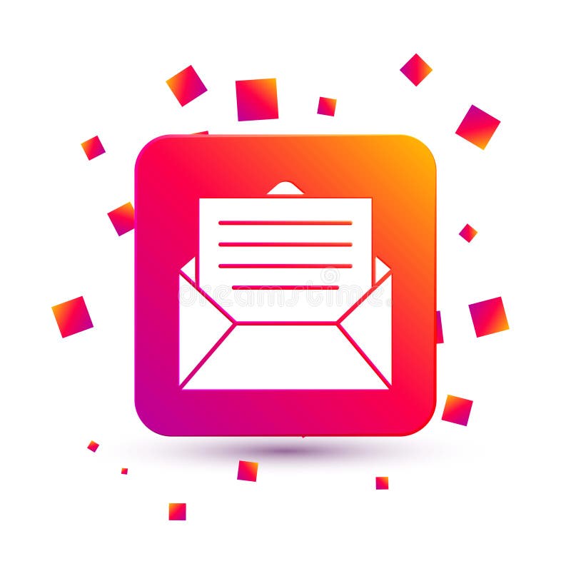 White Envelope Icon Isolated on Crumpled Paper Background. Email ...