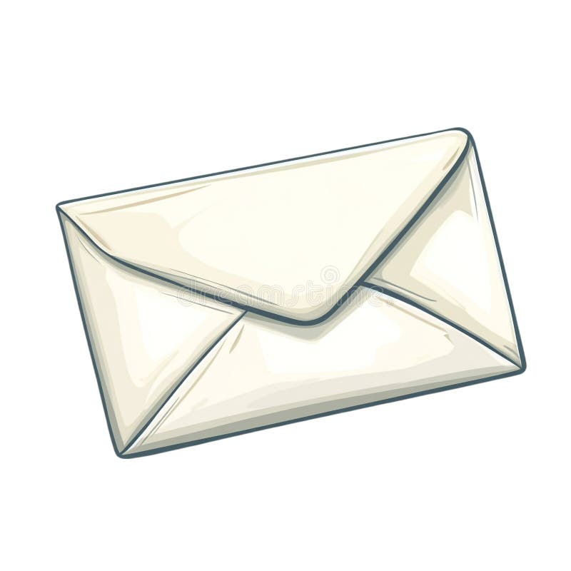 A White Envelope Illustration a Simple Drawing of Mail Correspondence ...