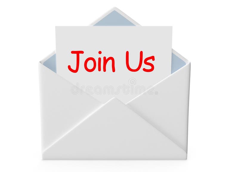 White Envelope and Join Us Message Stock Illustration - Illustration of ...