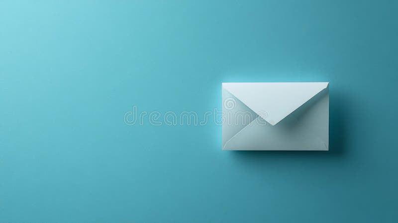 White Envelope on a Light Blue Background Stock Illustration ...
