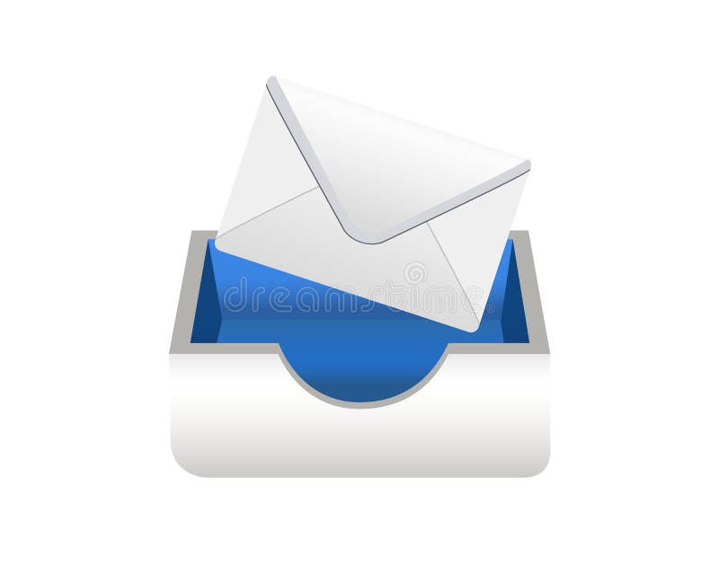 White Envelope , Mail, Document Paper Tray Icon Stock Illustration ...